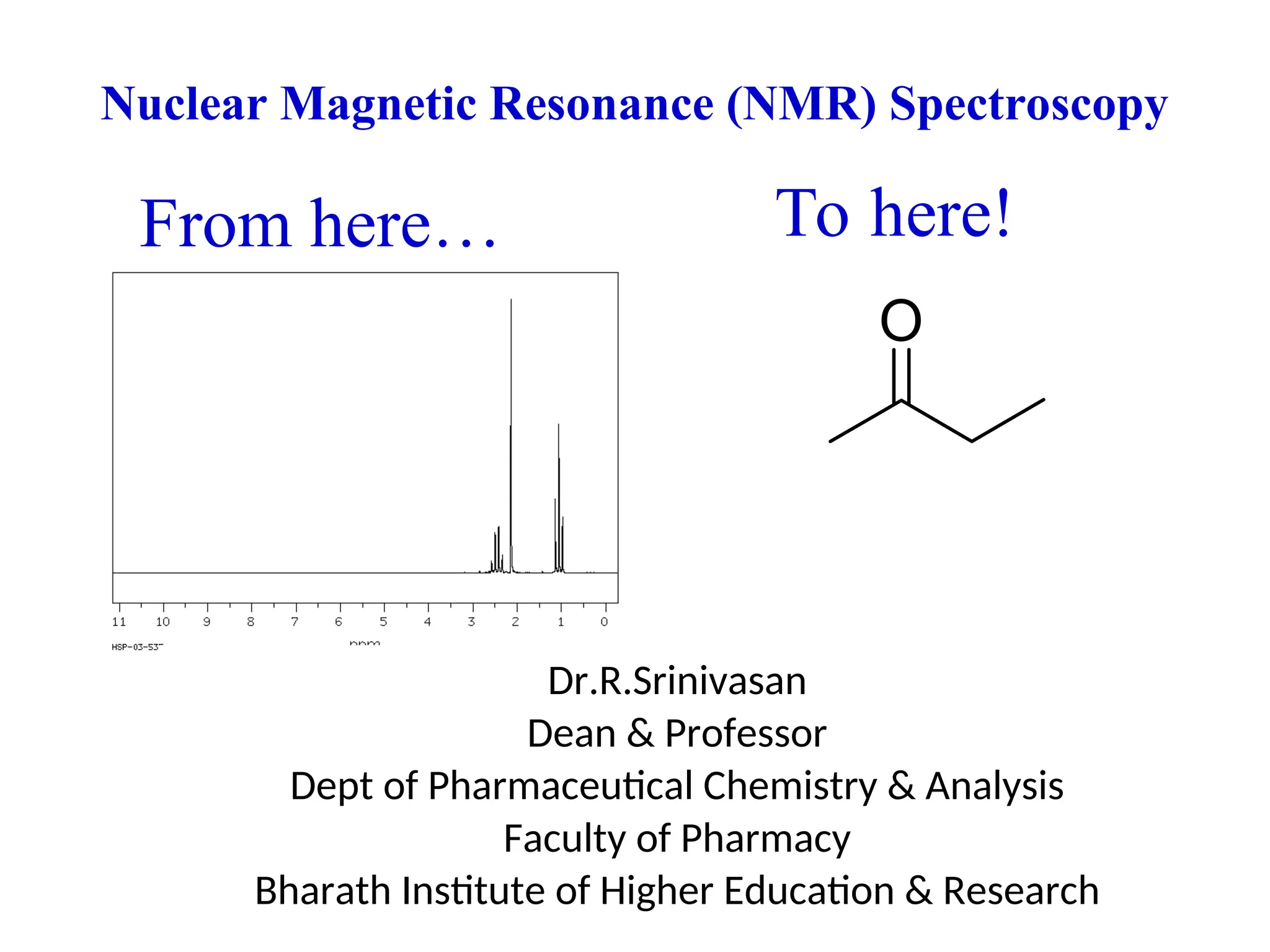 NUCLEAR MAGNETIC RESONANCE SPECTROSCOPY.. | PPT