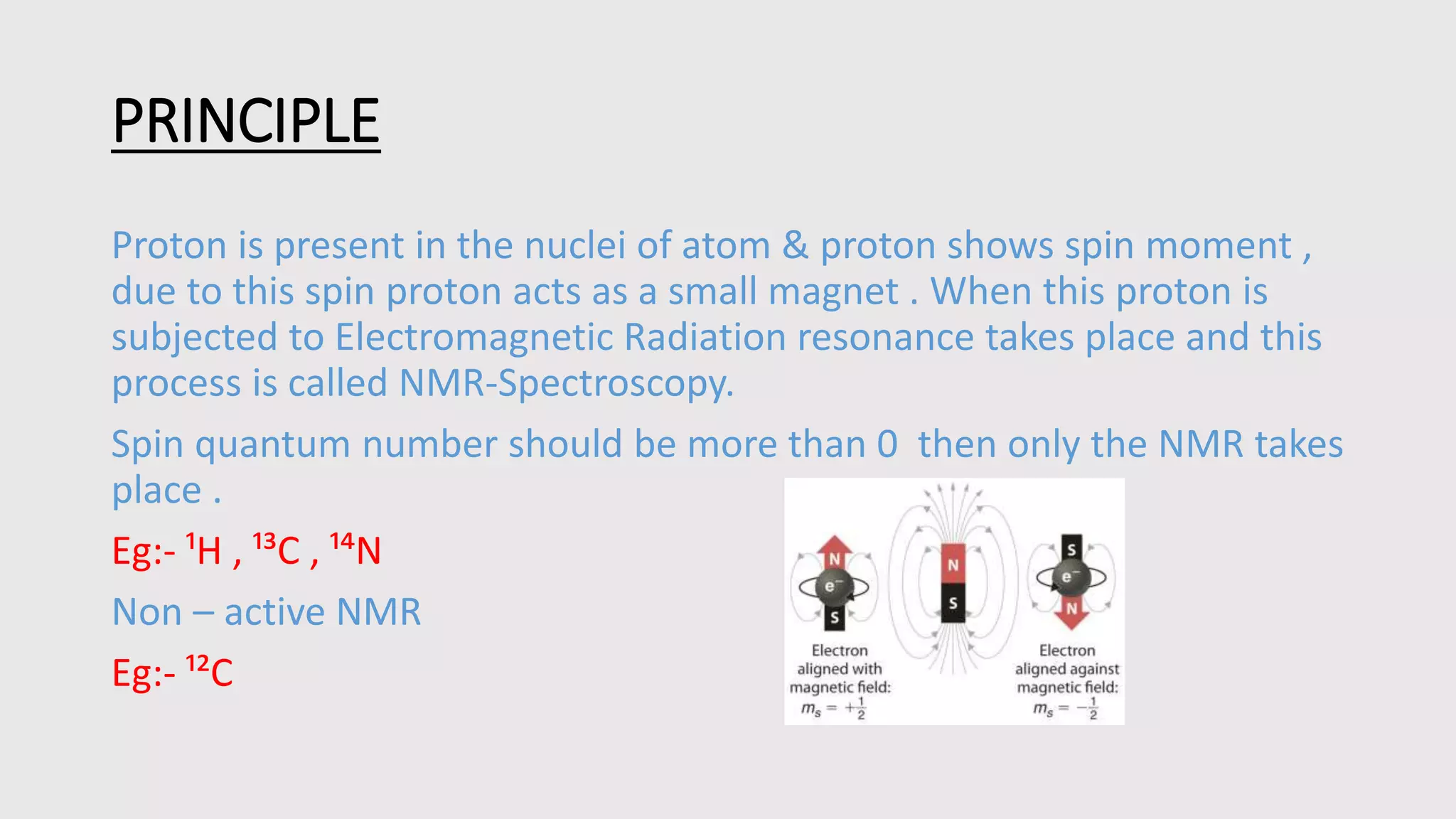 Nmr spectroscopy:- An overview and its principle | PPTX