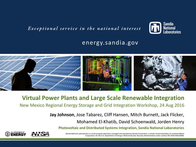 NMRESGI_Virtual Power Plants and Large Scale Renewable Integration_Johnson 8-24-16 | PPT