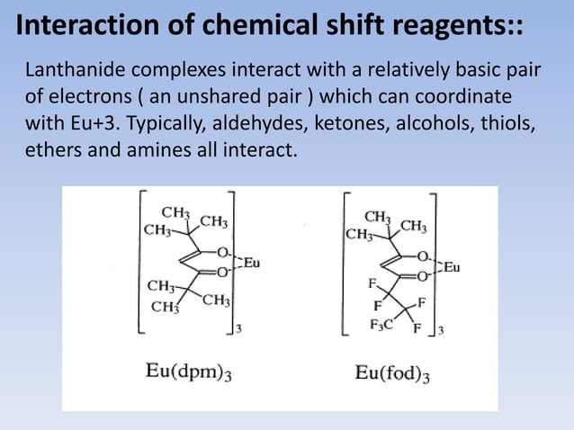 NMR Shift reagents | PPTX | Chemistry | Science