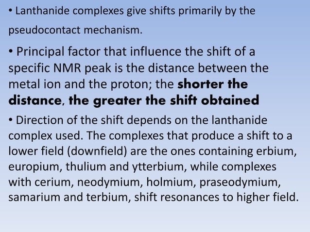 NMR Shift reagents | PPTX | Chemistry | Science