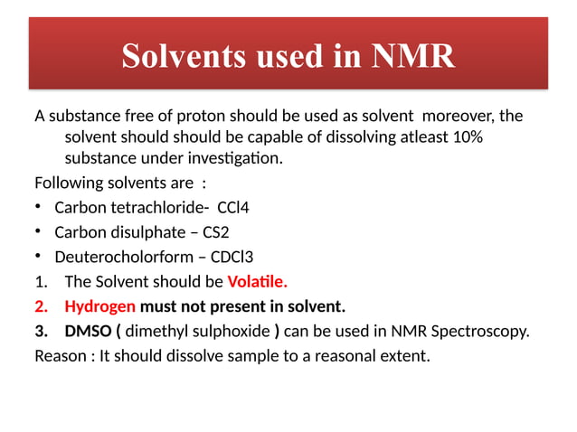 Nmr Nuclear Magnetic Resonance Spectroscopy Pptx