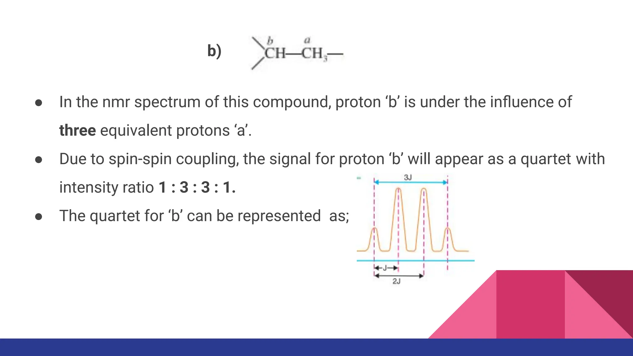 NMR Spectroscopy - Spin spin Coupling-Splitting ,Multiplicity, (n+1 ...