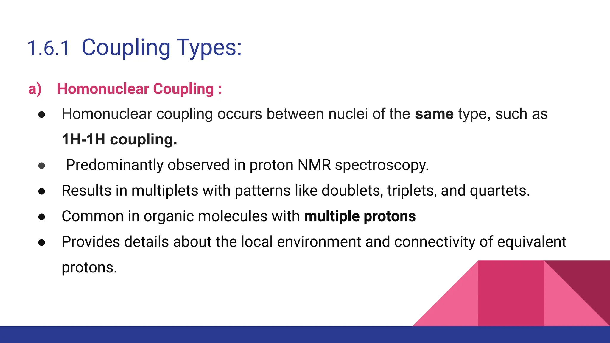 NMR Spectroscopy - Spin spin Coupling-Splitting ,Multiplicity, (n+1 ...