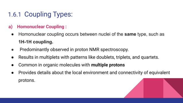 NMR Spectroscopy - Spin spin Coupling-Splitting ,Multiplicity, (n+1 ...
