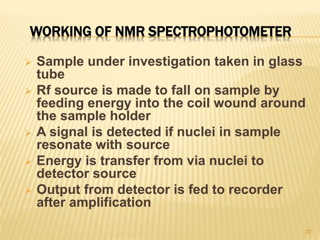 Principle and working of Nmr spectroscopy | PPTX