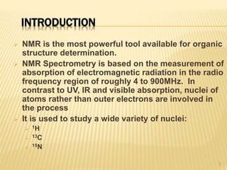 Principle and working of Nmr spectroscopy | PPTX
