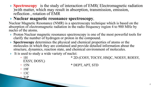 spectroscopy nmr for basic principles nmr | PPT