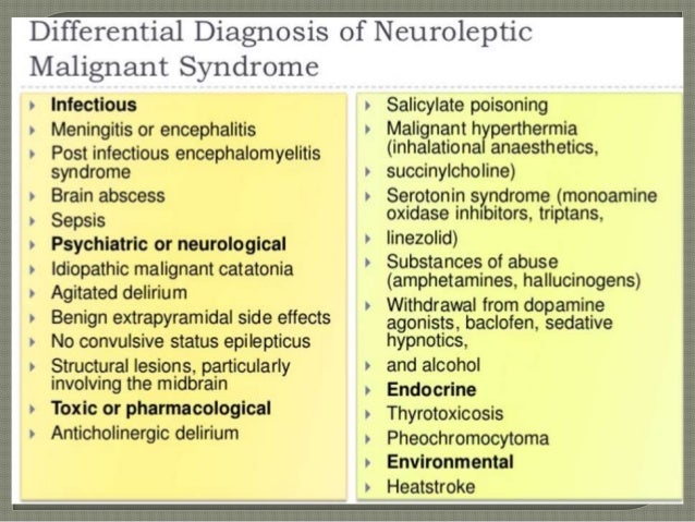 NMS Neuroleptic malignant syndrome