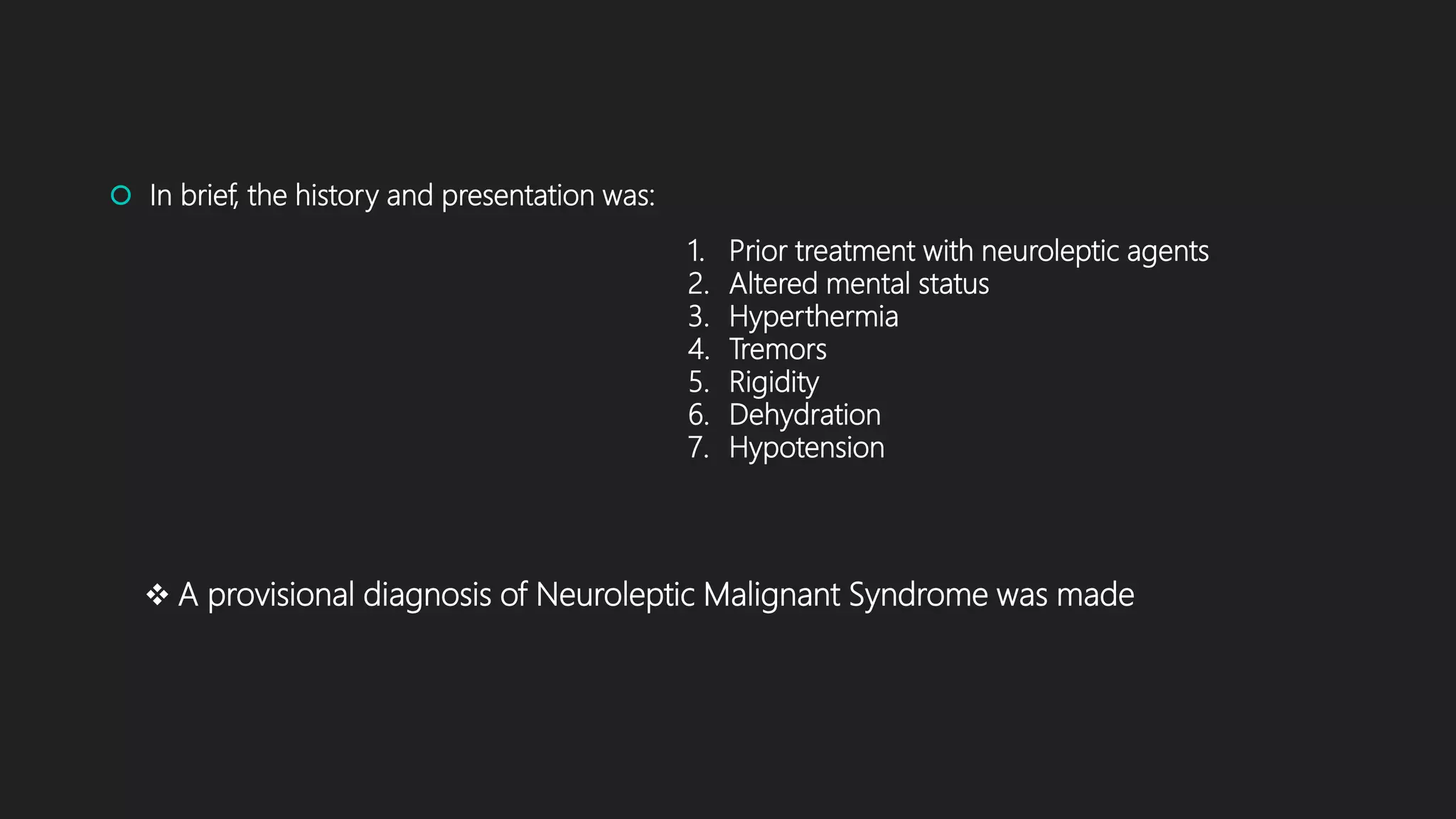 A Case of Neuroleptic Malignant Syndrome | PPTX