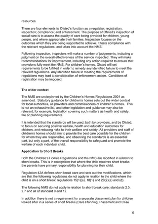National Minimum Standards Children's Homes England | PDF