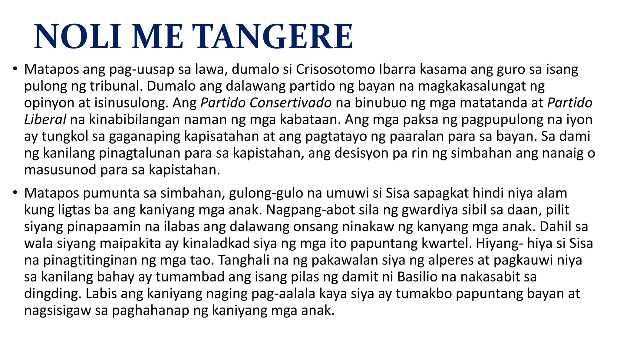 Tauhan sa Noli me Tangere at ang mga ganap o ginagampanan nila | PPTX