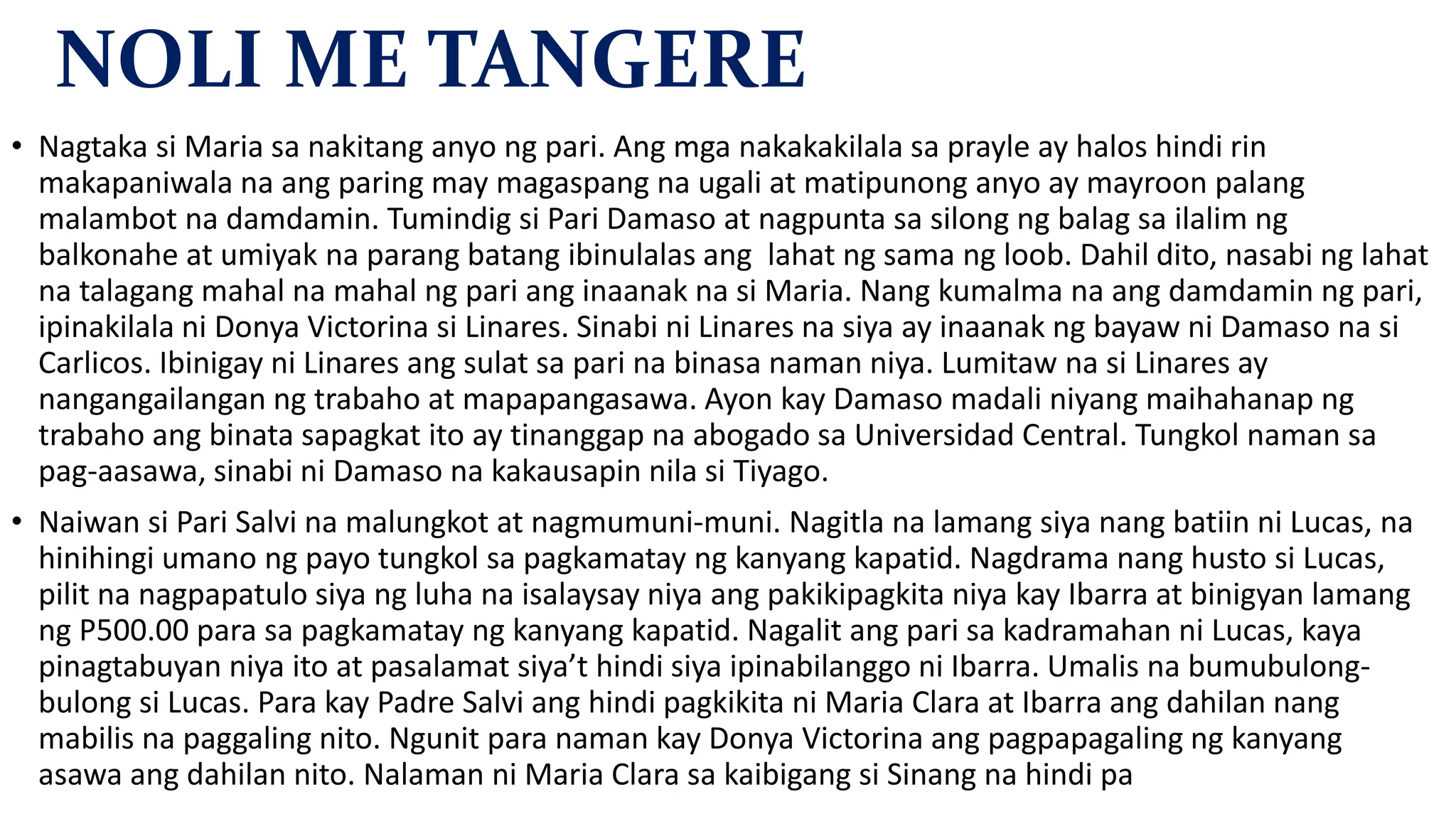 Tauhan sa Noli me Tangere at ang mga ganap o ginagampanan nila | PPTX