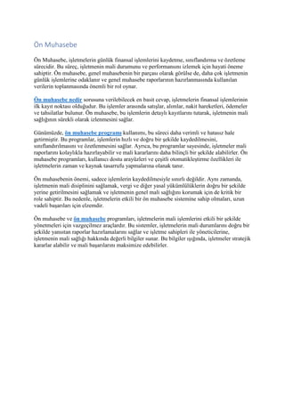 ön muhasebe | PDF