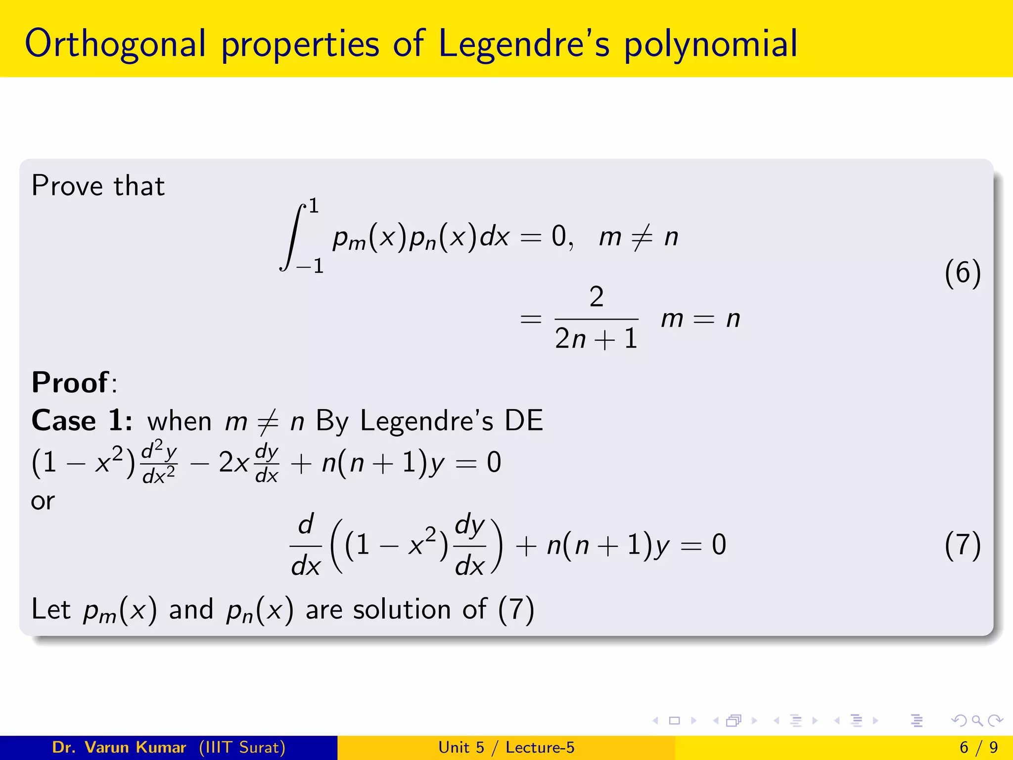 Orthogonal Polynomial | PDF