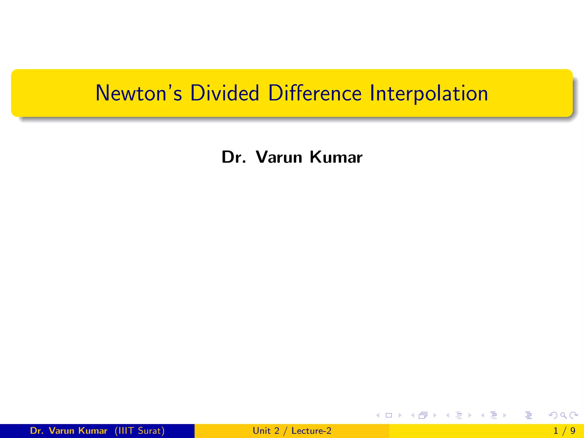 Newton's Divide and Difference Interpolation | PDF