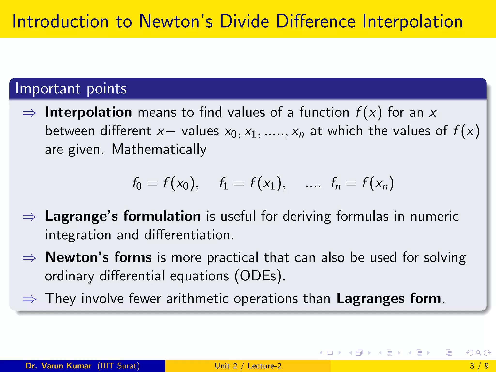 Newton's Divide and Difference Interpolation | PDF