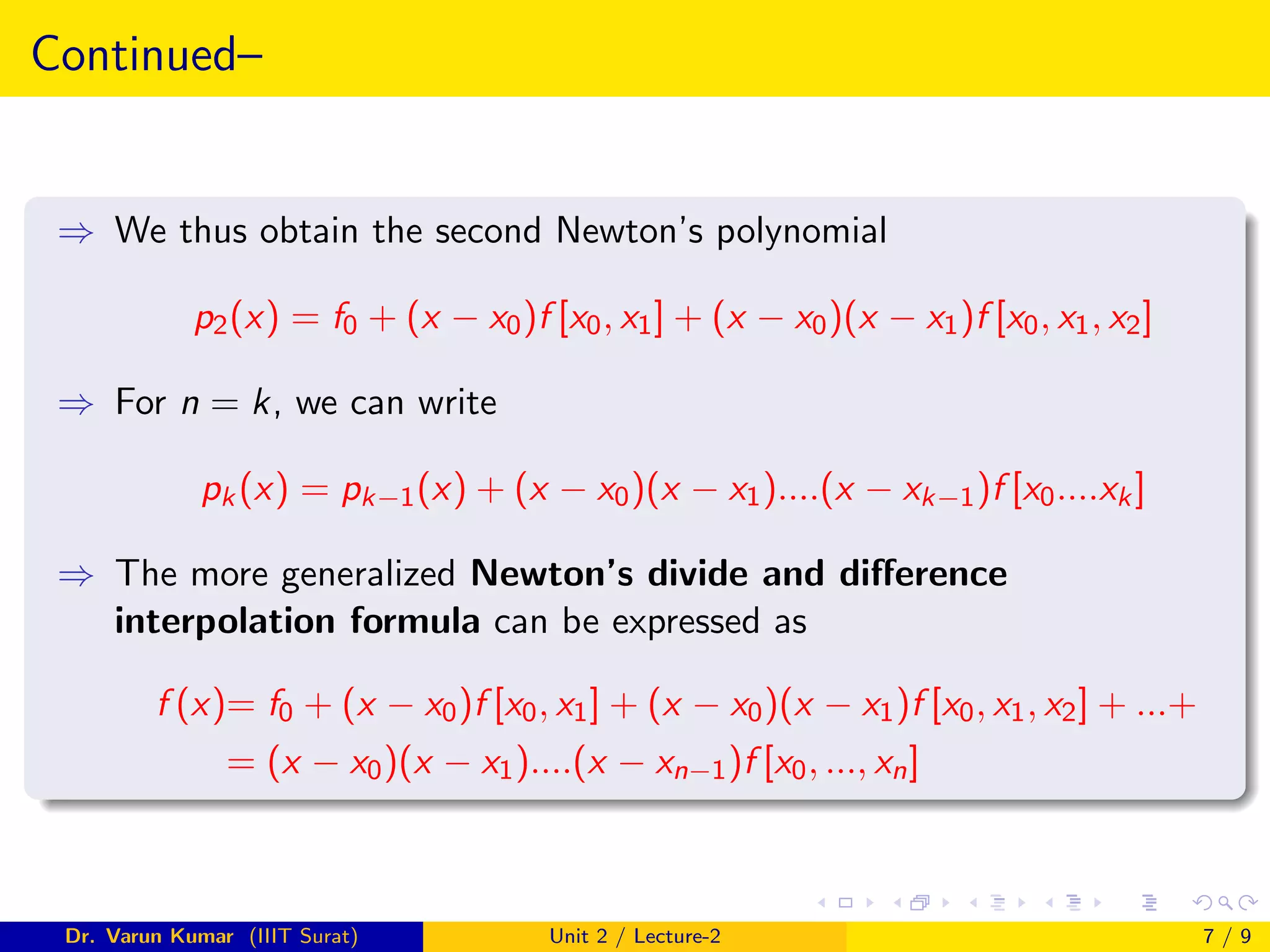 Newton's Divide and Difference Interpolation | PDF