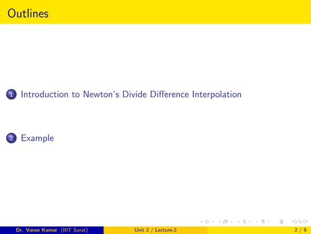 Newton's Divide and Difference Interpolation | PPT