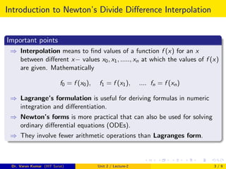 Newton's Divide and Difference Interpolation | PDF