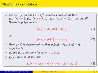 Newton's Divide and Difference Interpolation | PDF