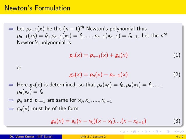 Newton's Divide and Difference Interpolation | PPT