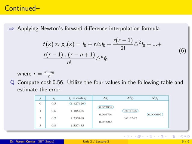 Newton's Forward/Backward Difference Interpolation | PDF