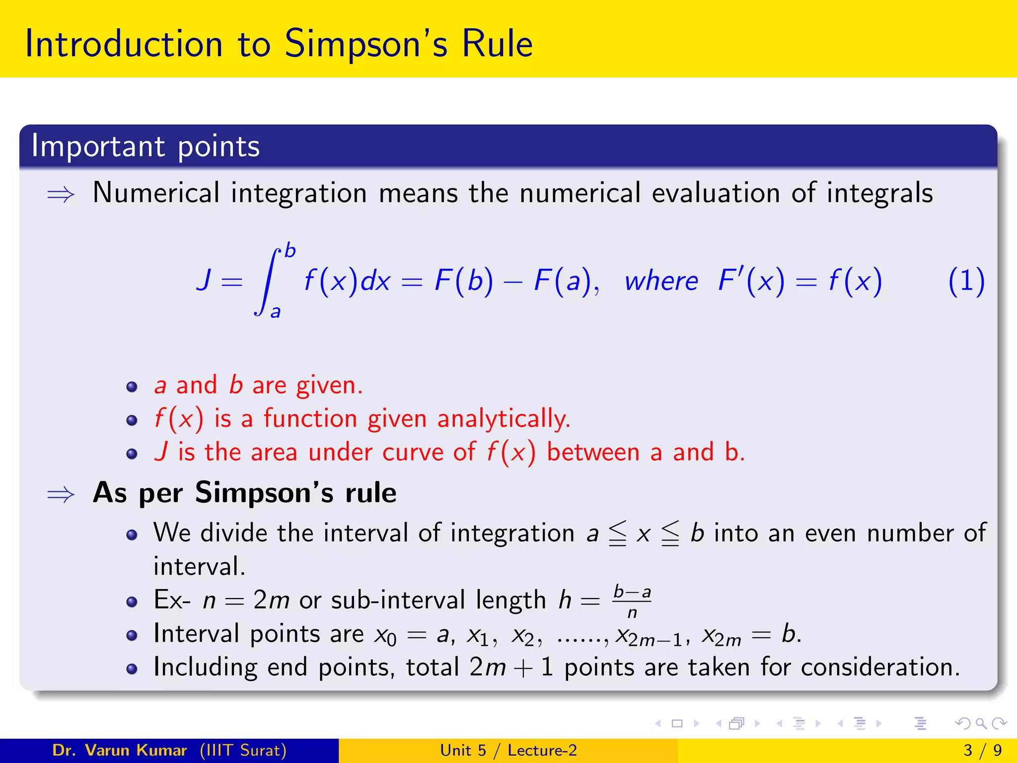 Simpson's rule of integration | PDF