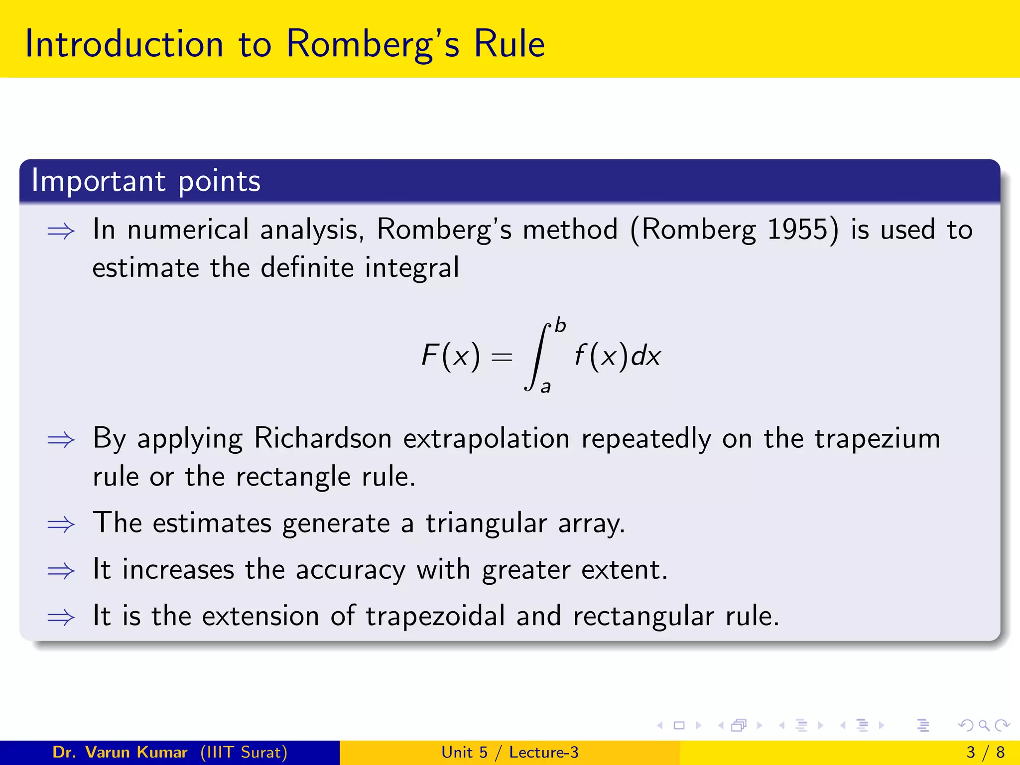 Romberg's Integration | PDF