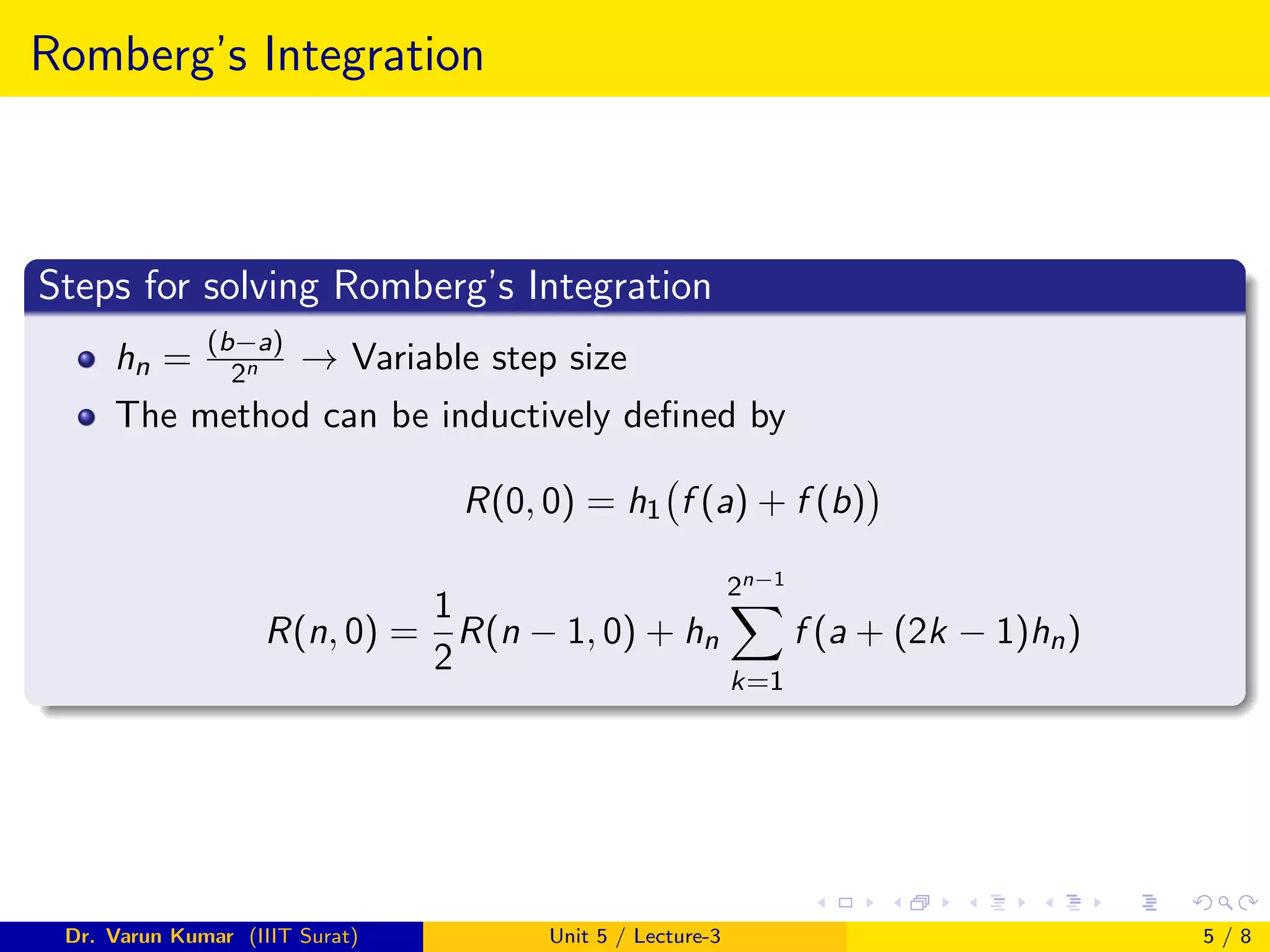 Romberg's Integration | PDF