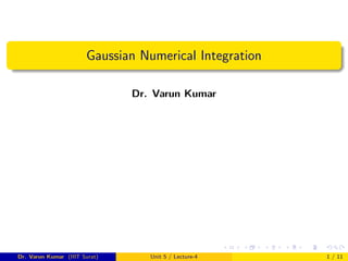 Gaussian Numerical Integration | PDF