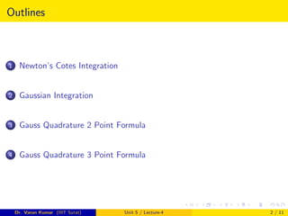 Gaussian Numerical Integration | PDF