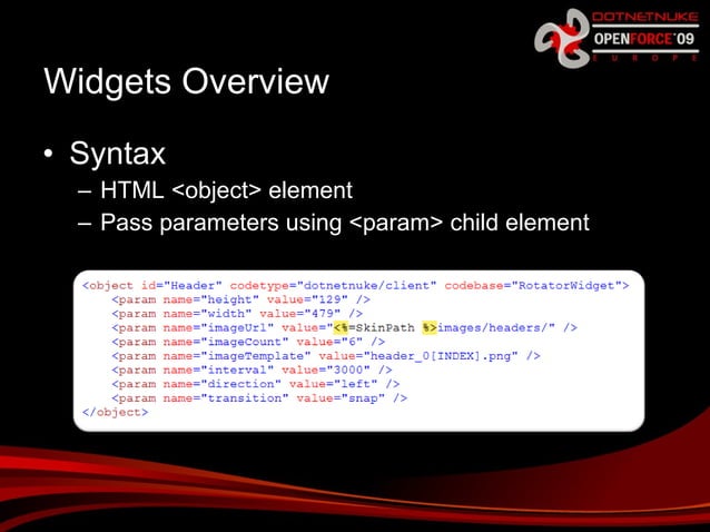 Using And Extending The DotNetNuke Widget Framework | PPT