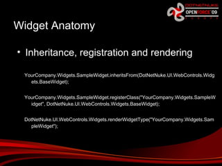 Using And Extending The DotNetNuke Widget Framework | PPT