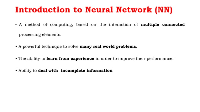 Introduction To Neural Network | PPT