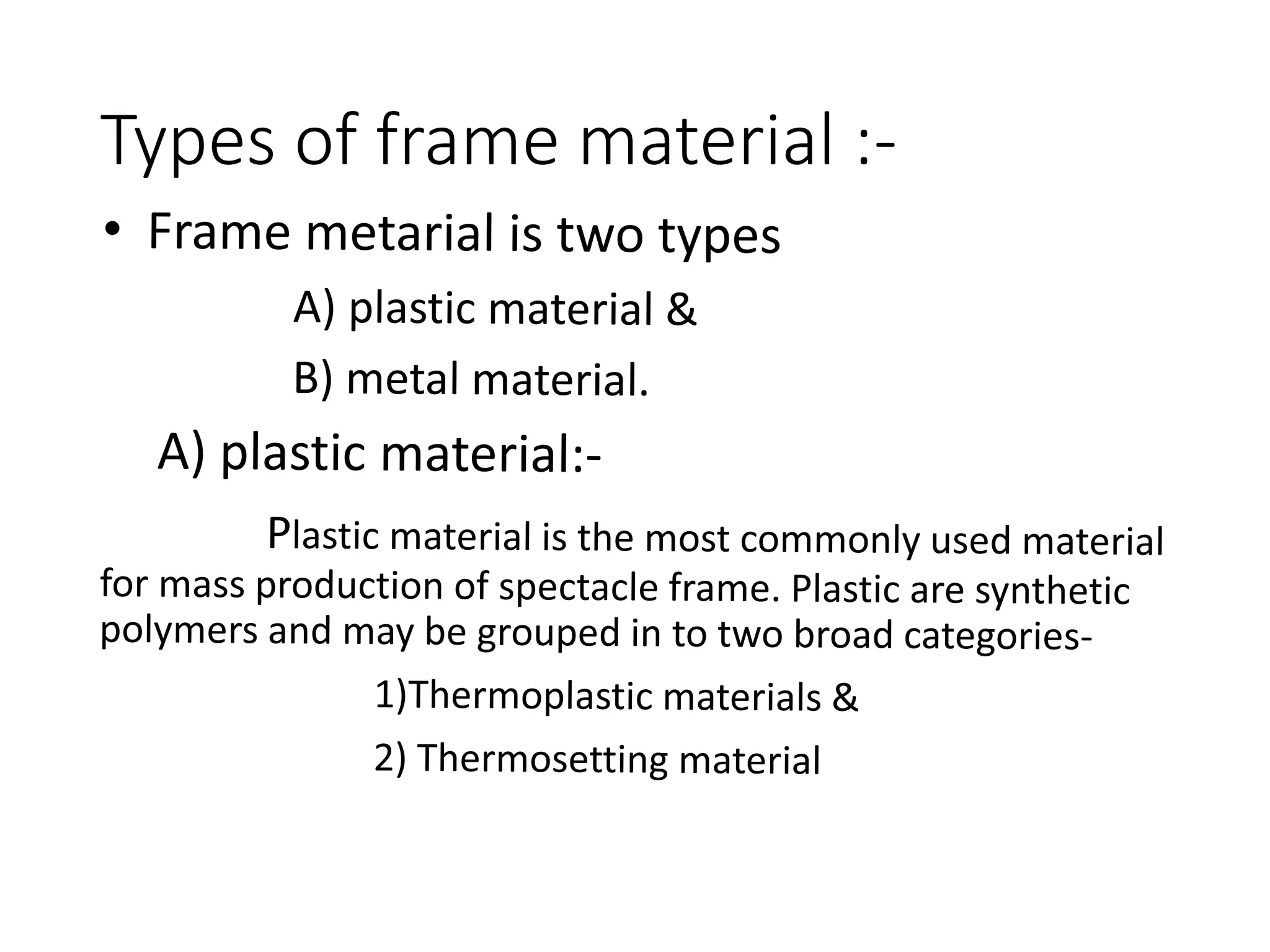 Spectacle Frame parts & types | PPTX