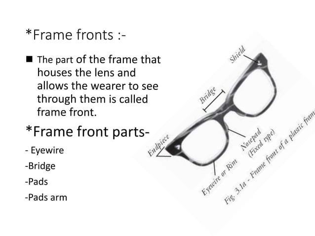 Spectacle Frame parts & types | PPTX