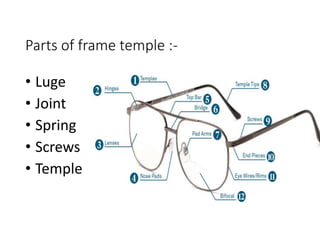 Spectacle Frame parts & types | PPTX