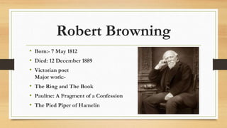 comparative study of Browning and Tennyson | PPTX