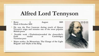 comparative study of Browning and Tennyson | PPTX