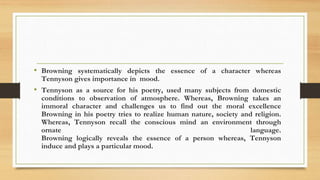 comparative study of Browning and Tennyson | PPTX