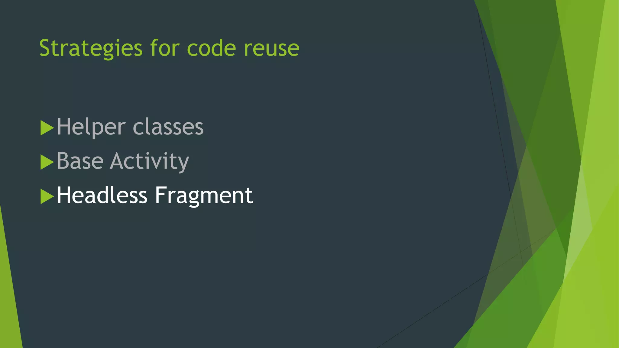 Headless fragments in Android | PPT