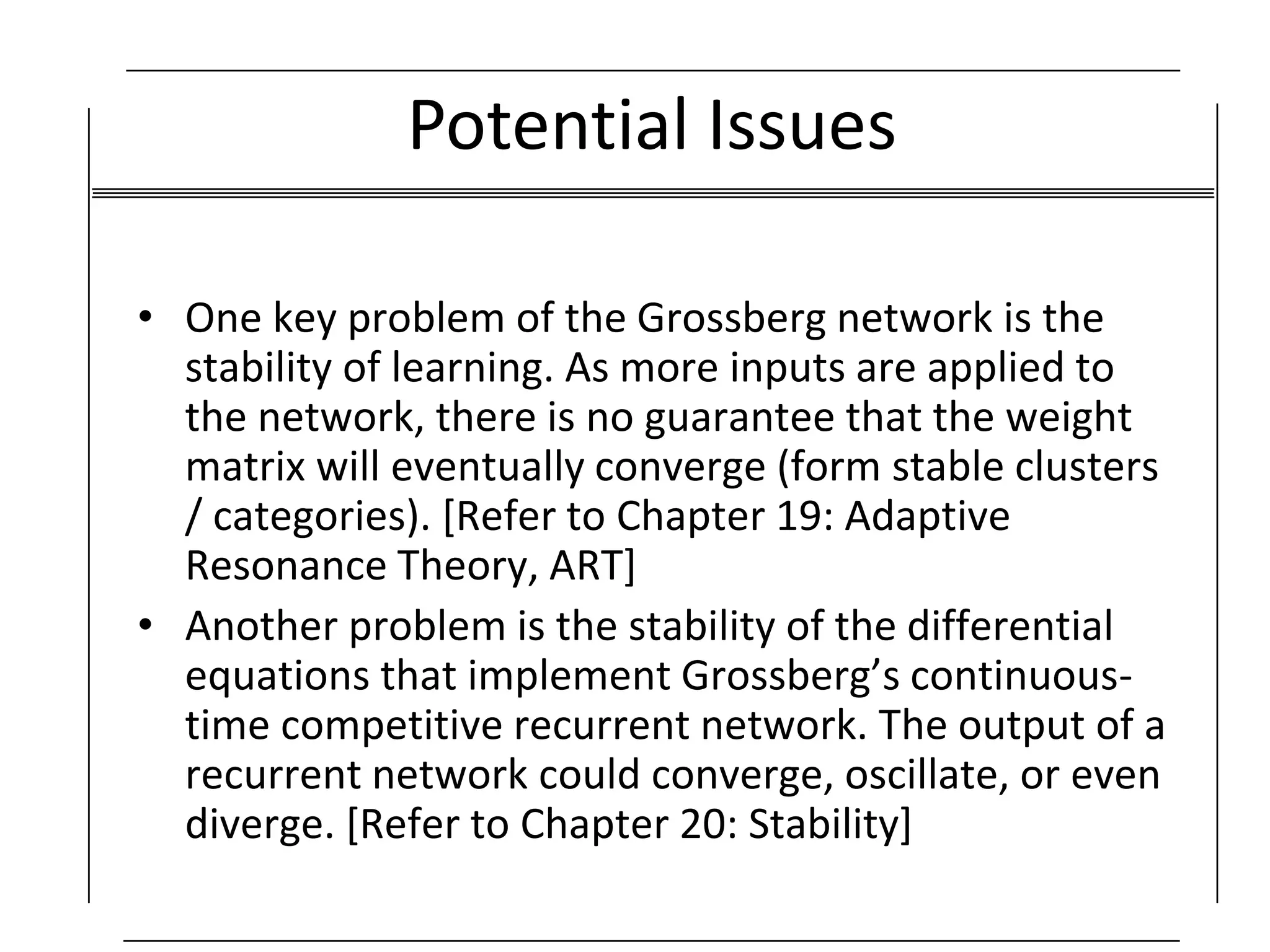Neural Network Design: Chapter 18 Grossberg Network | PPTX