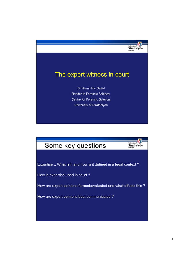 The expert witness in court | PDF