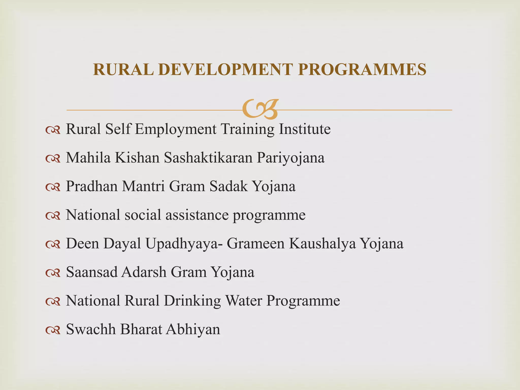 Rural and Urban Development Programmes | PPTX