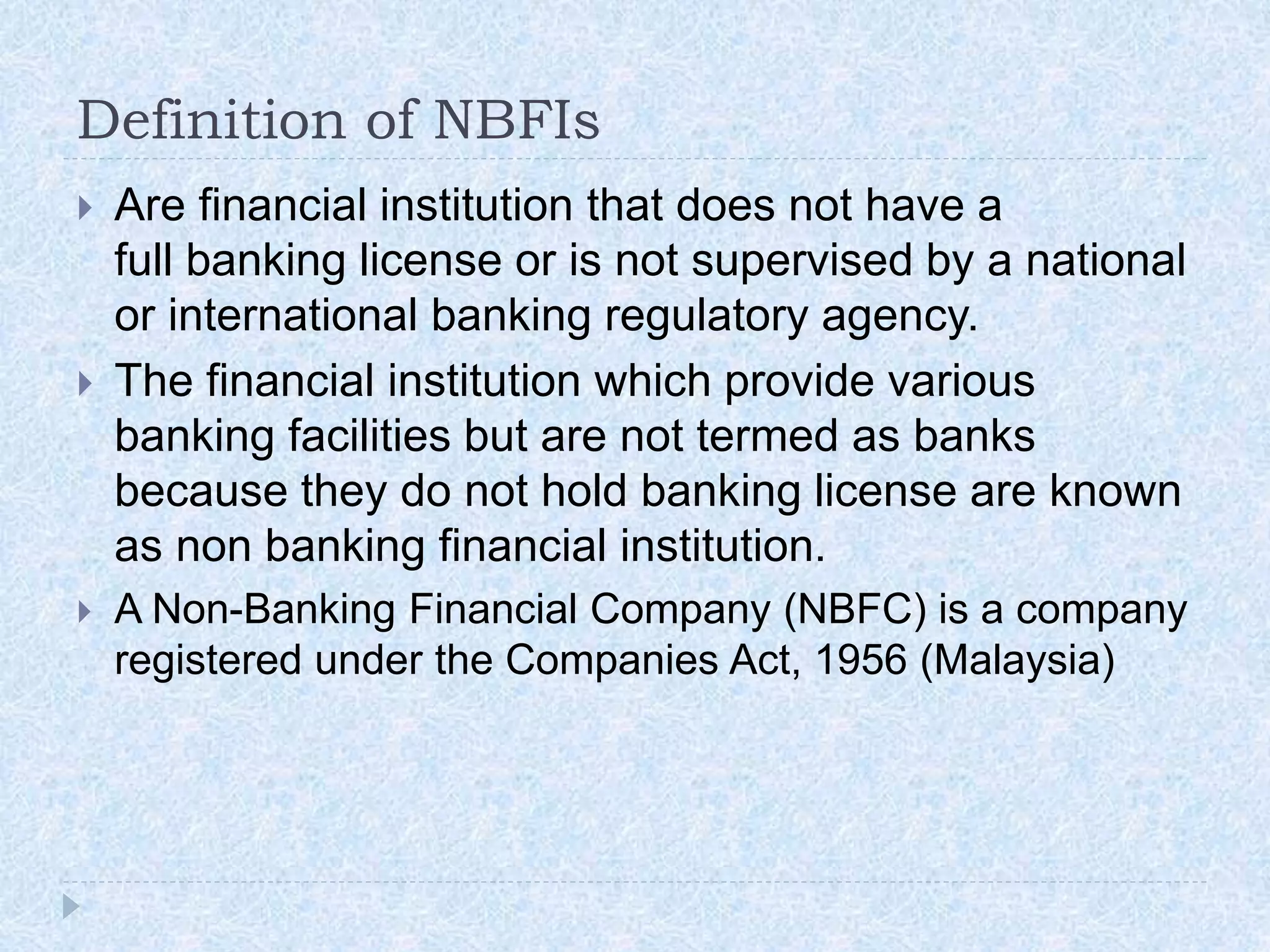 Non bank financial institutions | PPTX
