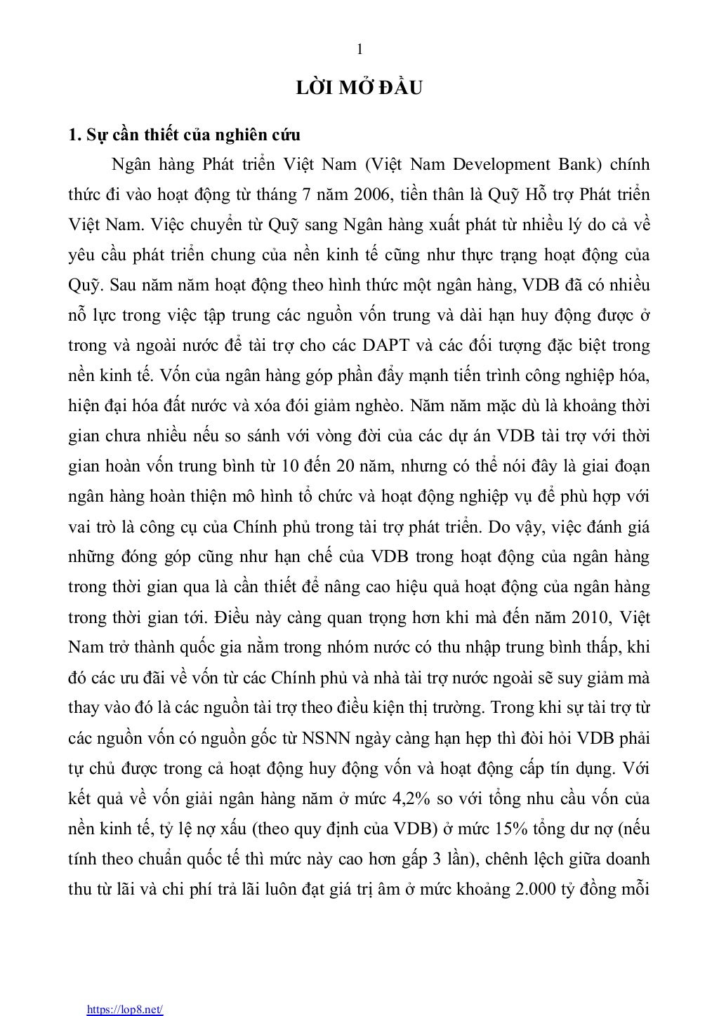 Nâng cao hiệu quả hoạt động của Ngân hàng Phát triển Việt Nam | PDF