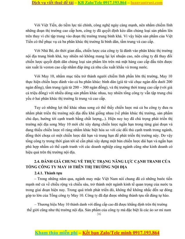 Nâng cao năng lực cạnh tranh của Tổng Công ty May 10 trên thị trường nội địa.doc