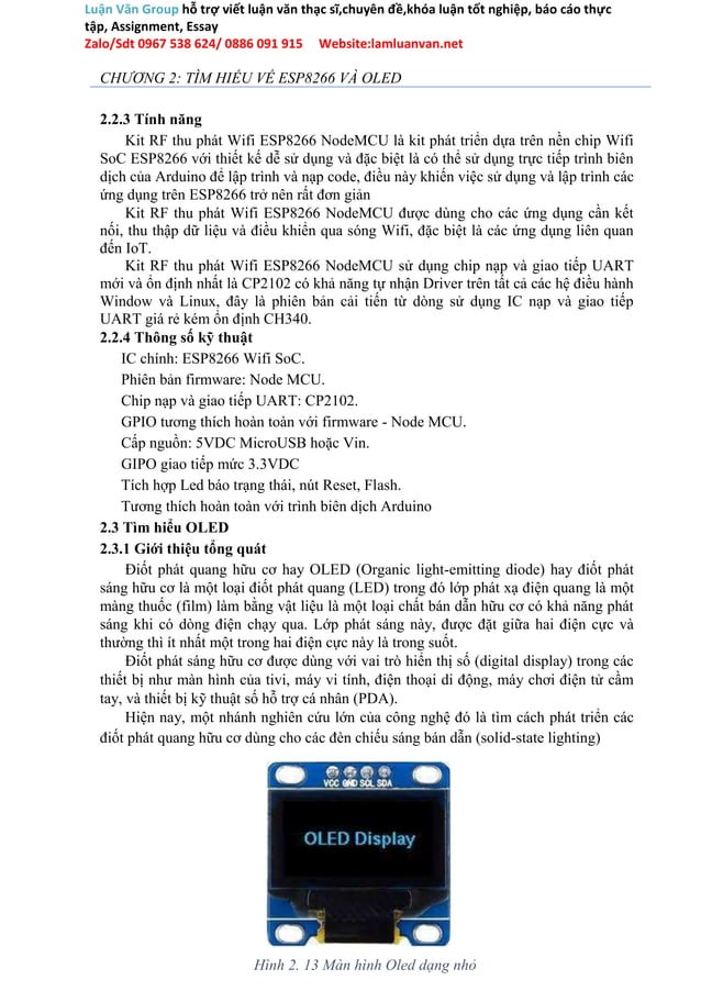 ĐỒ ÁN ỨNG DỤNG ARDUINO ĐỂ ĐO NHỊP TIM, SP02, NHIỆT ĐỘ CƠ THỂ- HIỂN THỊ TRÊN OLED TRUYỀN QUA ...