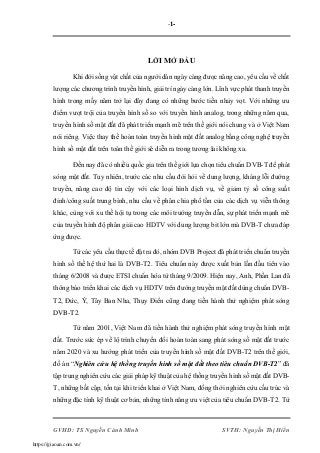 Đồ án Nghiên cứu hệ thống truyền hình số mặt đất theo tiêu chuẩn DVB-T2 | PDF
